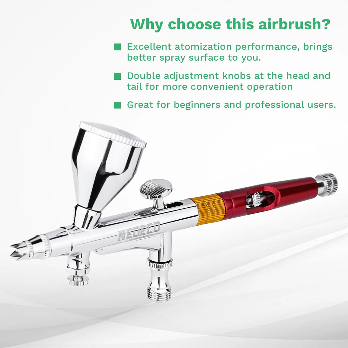NEOECHO NCT-208K Dual action airbrush kit – Air Brush Stencil Store