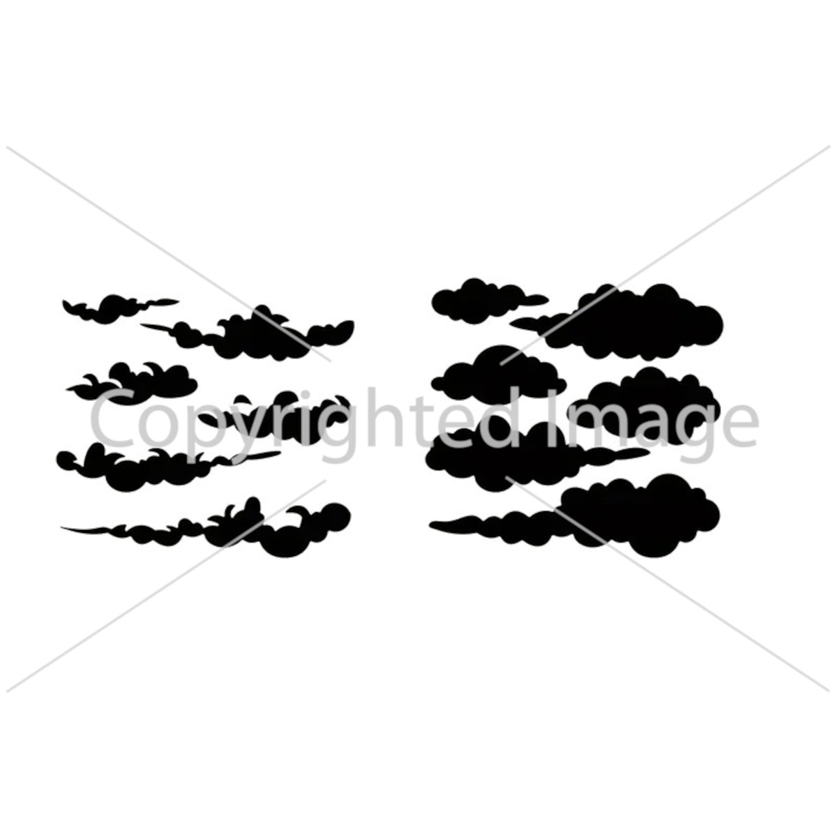 2 layer Clouds Airbrush art stencil set Mylar ships worldwide. – Air ...