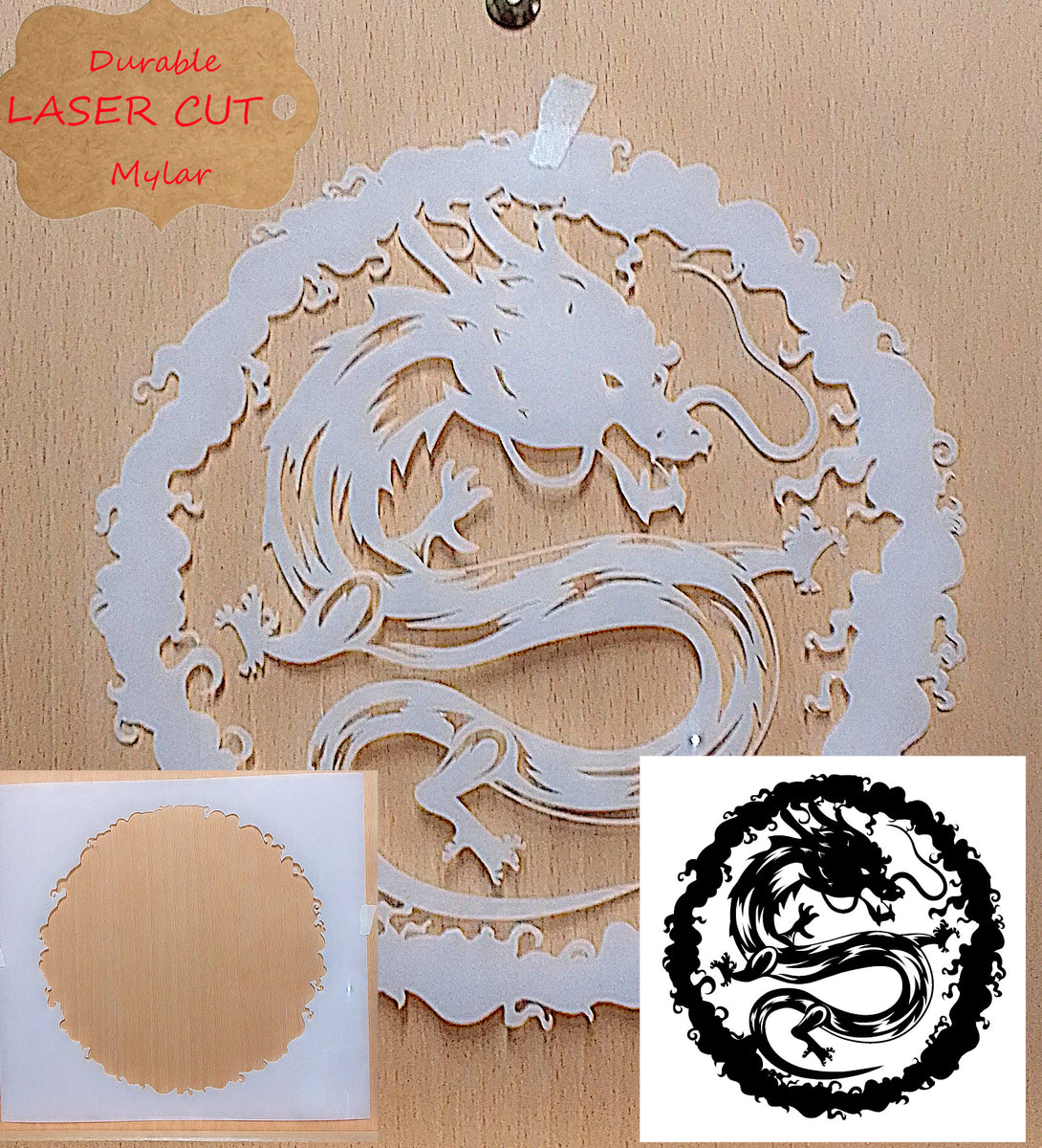 Dragon Airbrush art stencil available in 6 sizes Mylar ships worldwide ...