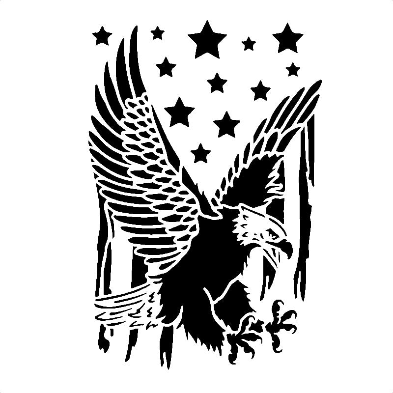 Eagle stars and stripes Airbrush art stencil available in 2 sizes Myla ...