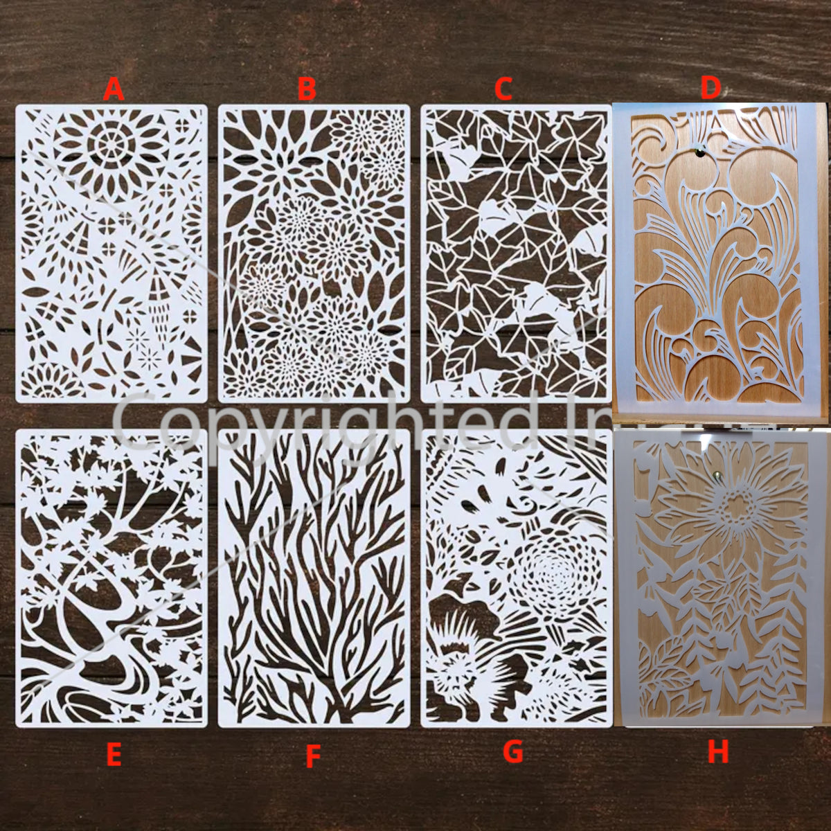 Cool Airbrush Floral Backgrounds art stencils 8 to choose from. – Air ...