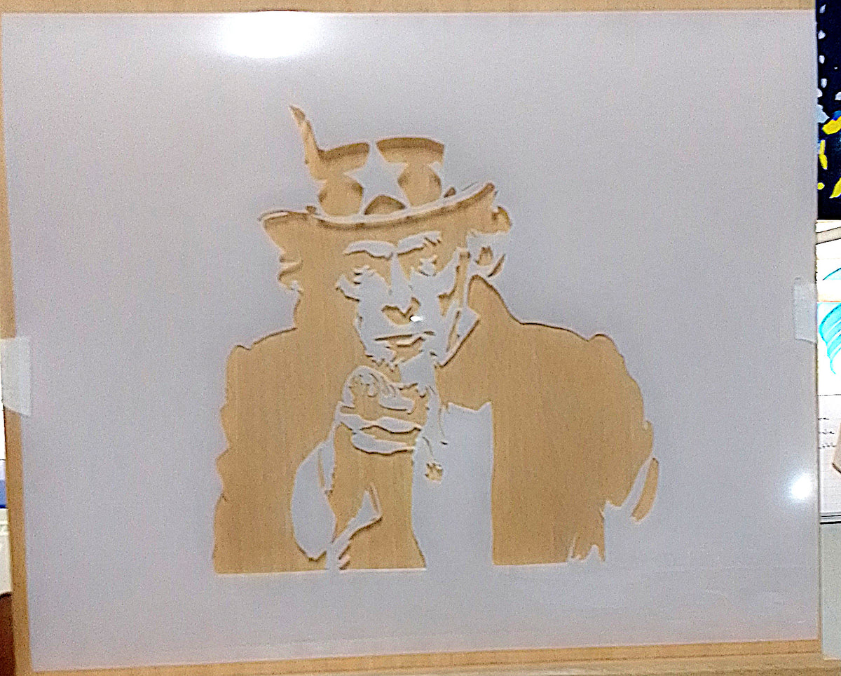 Uncle Sam stencil Airbrush art stencil available in 3 sizes Mylar ship ...