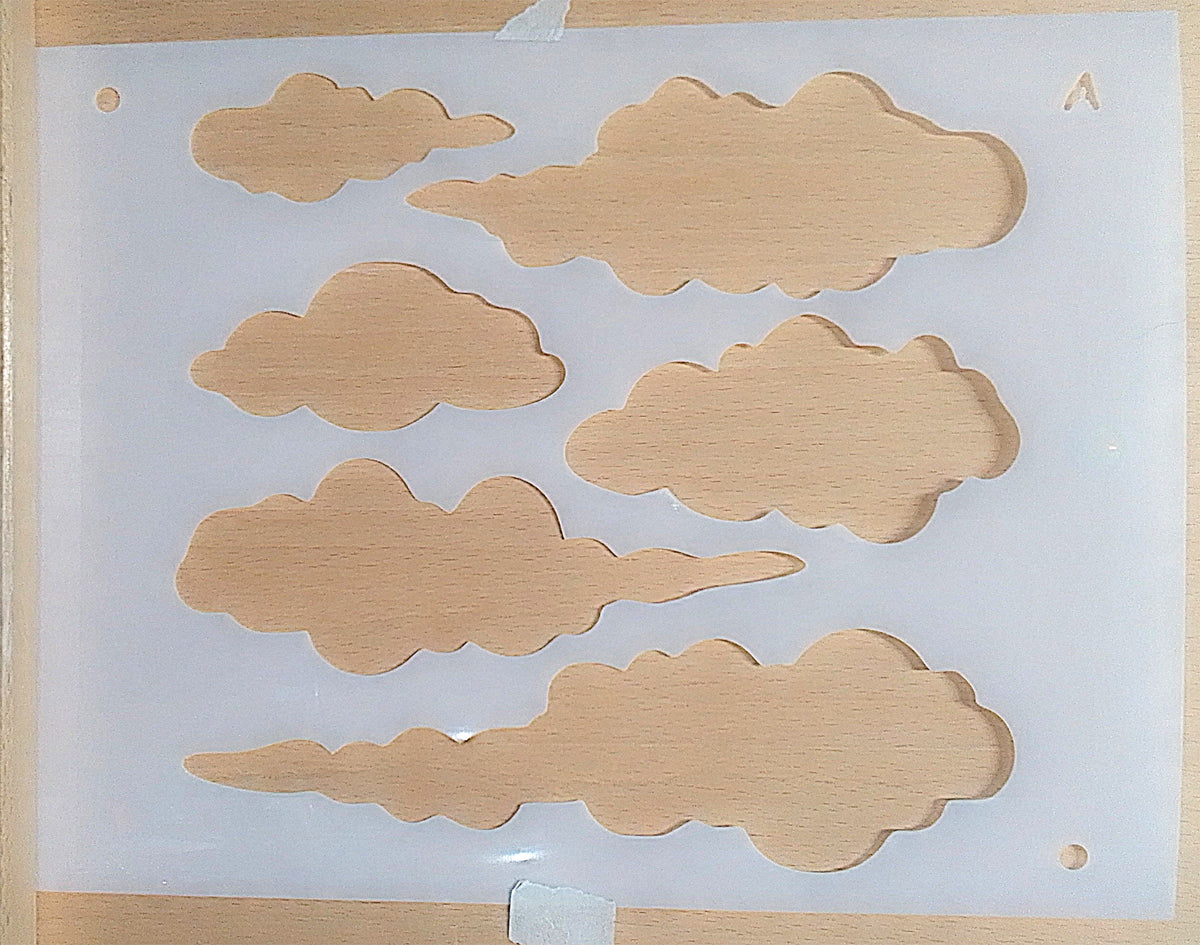 2 layer Clouds Airbrush art stencil set Mylar ships worldwide. – Air ...