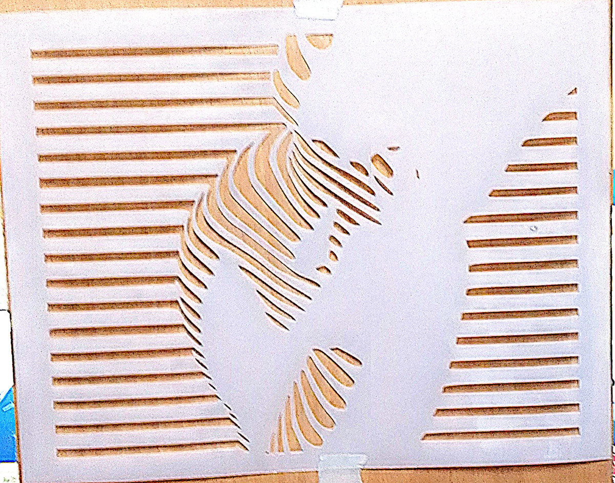 Female stripes stencil A airbrush stencil Artists female template 300 ...