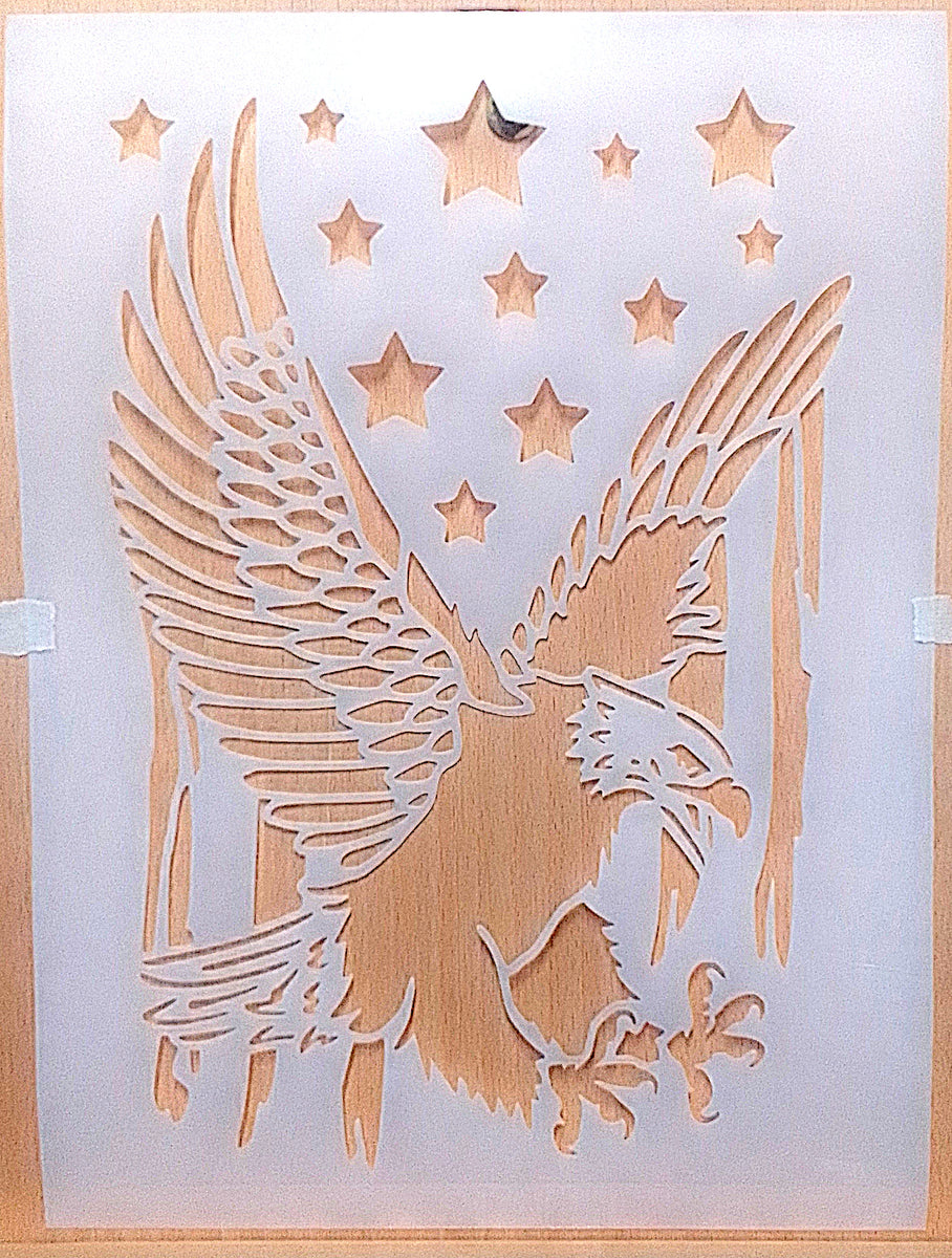 Eagle stars and stripes Airbrush art stencil available in 2 sizes Myla ...