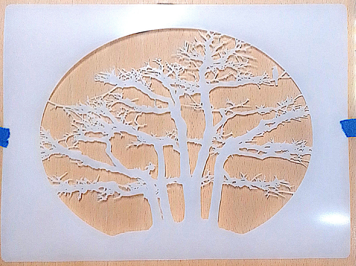 Trees stencil Airbrush art stencil Artists tree template available in ...