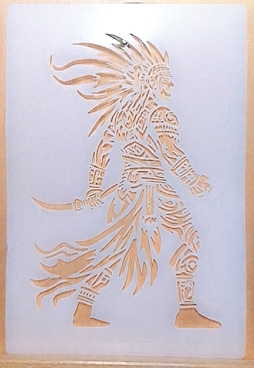 Aztec warrior Stencil Airbrush Art stencil Artists Aztec template avai ...