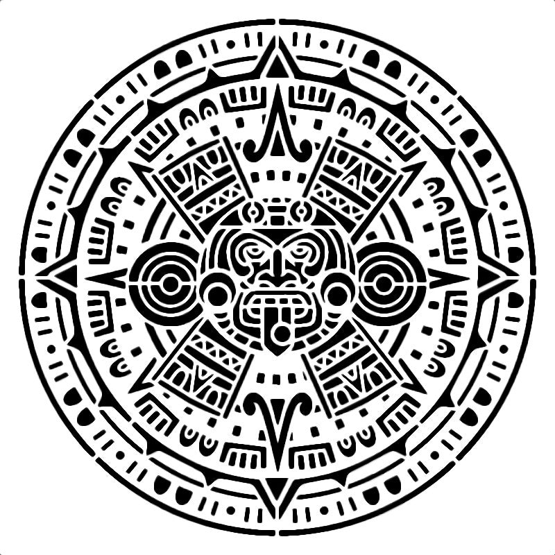 Mayan Calendar stencil airbrush stencil Artists Mayan Calendar templat ...