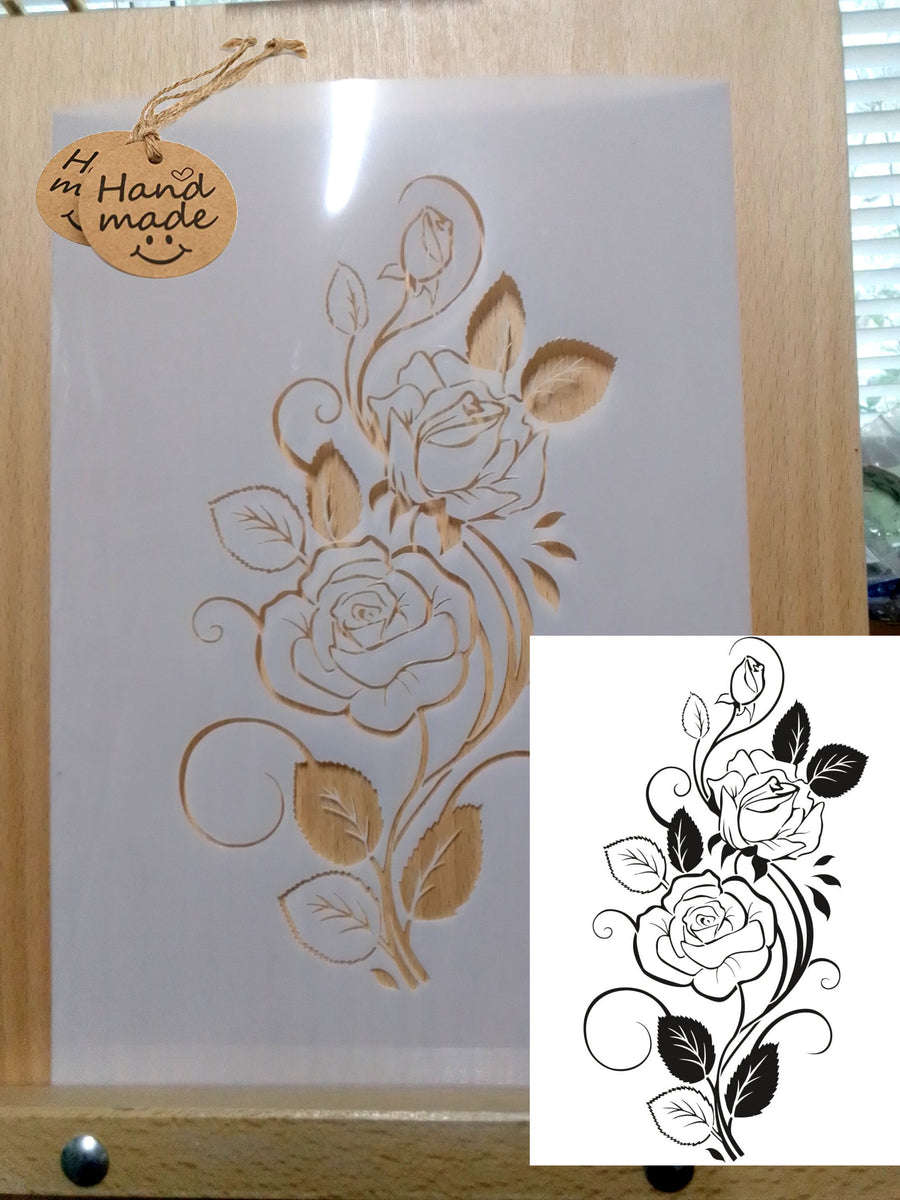 Roses (A) Airbrush art stencil Mylar ships worldwide. – Air Brush ...