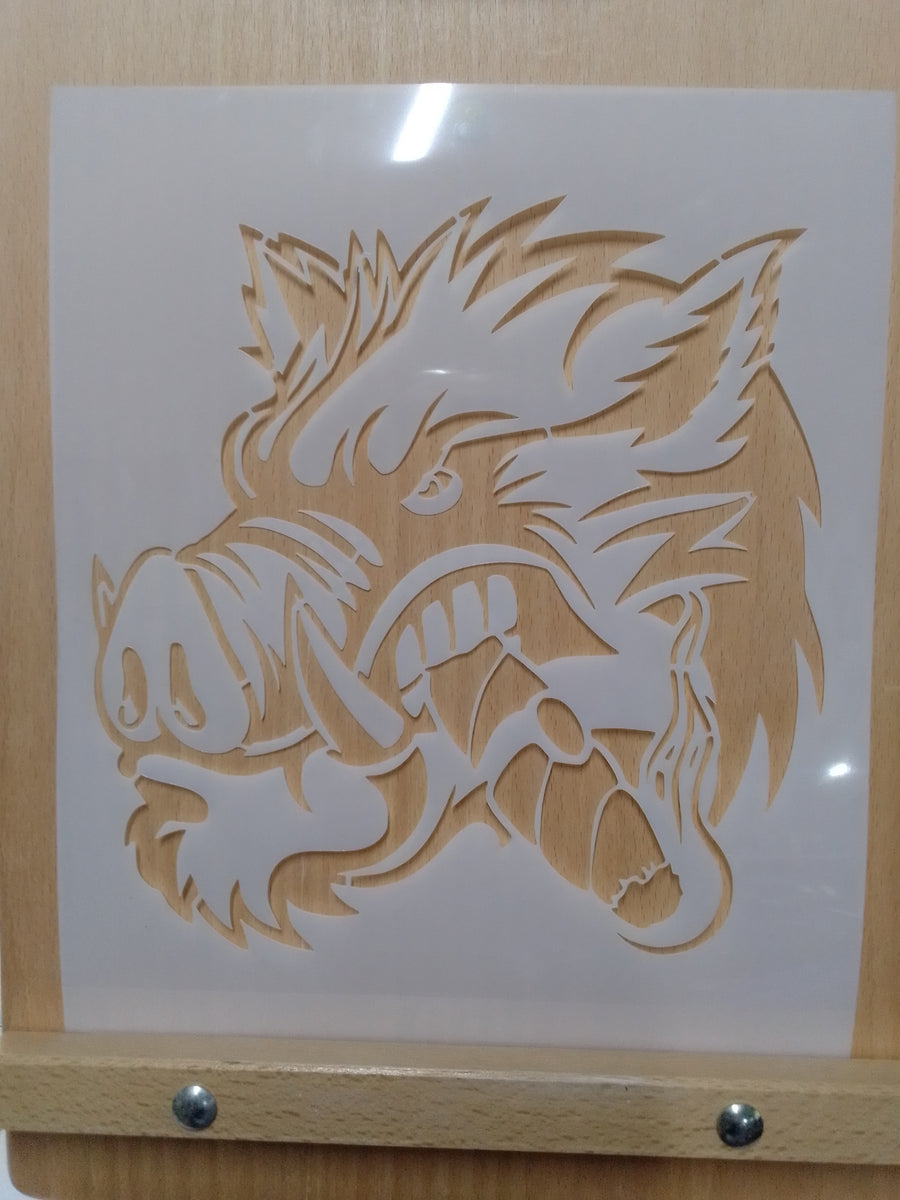 Wild Hog Stencil Airbrush art stencil artists wild hog template availa ...