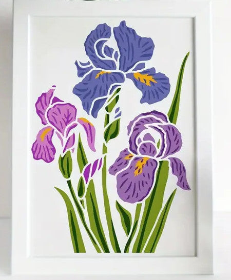 Flower Three layer Airbrush art stencil set Mylar ships worldwide ...