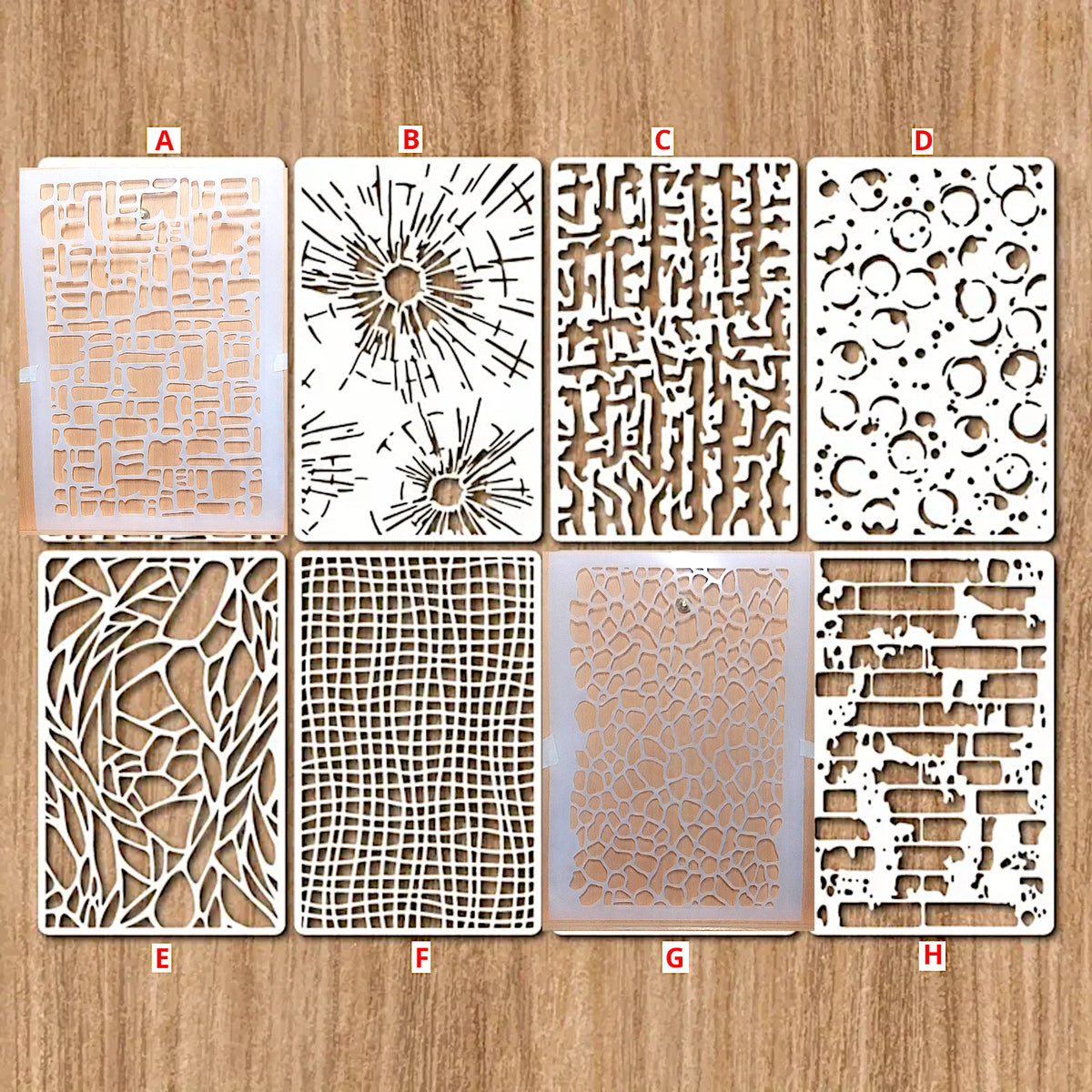 Cool Airbrush textures art stencils Mylar ships worldwide 8 to choose ...