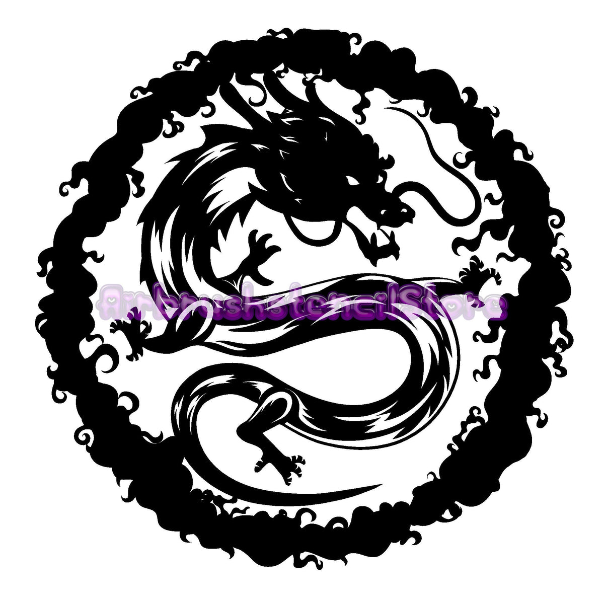 Dragon Airbrush art stencil available in 6 sizes Mylar ships worldwide ...